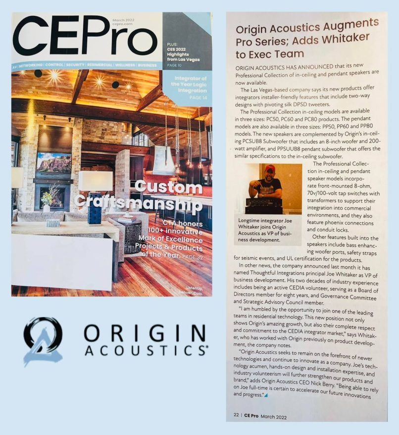 CE Pro Magazine - March 2022 Issue - Origin Acoustics Augments Pro ...