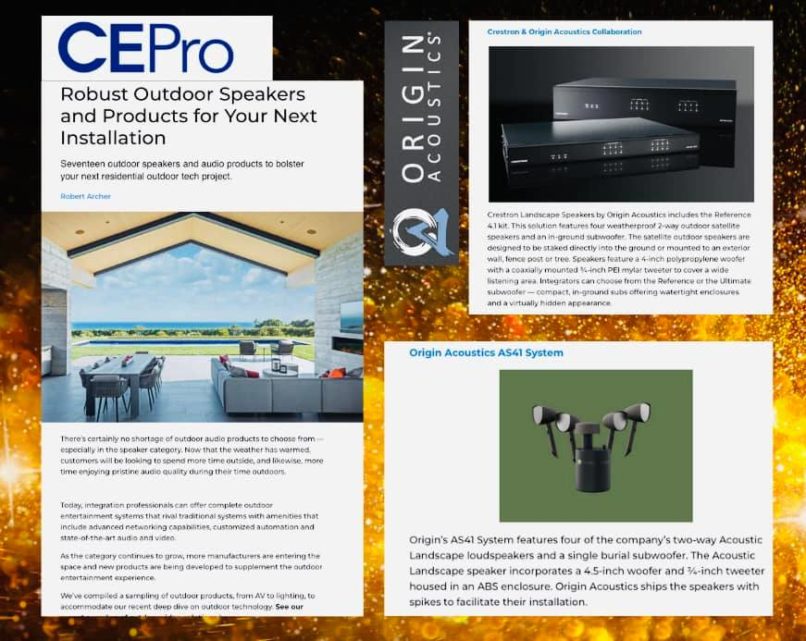 CE Pro Magazine - Robust Outdoor Speakers and Products - Origin ...